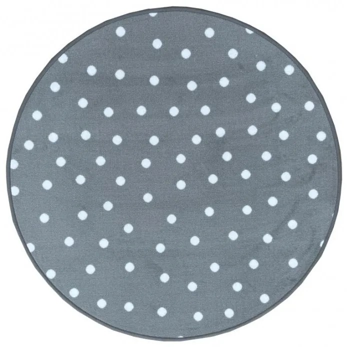 Dětský koberec Puntík šedý Varianta: Kulatý průměr 110 cm - SLEVA