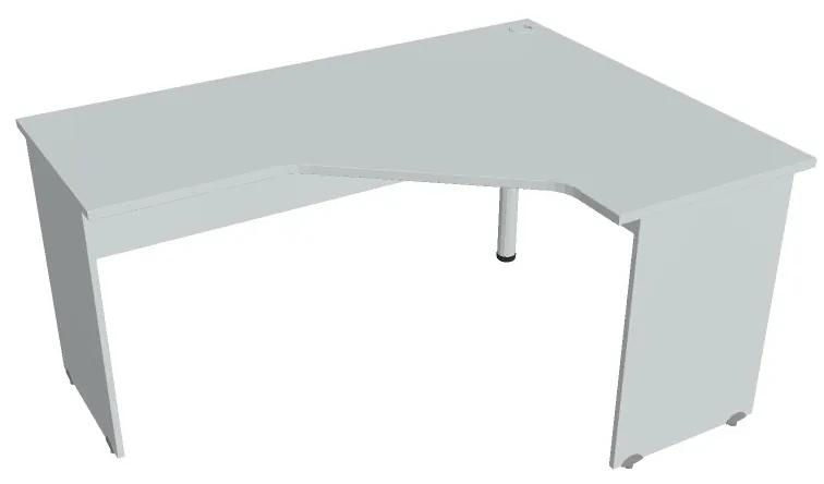 Stůl ergo levý 160*120 cm - Hobis Gate GEV 60 L Dekor stolové desky: šedá, Dekor lamino podnože: šedá, Barva nohy: stříbrná