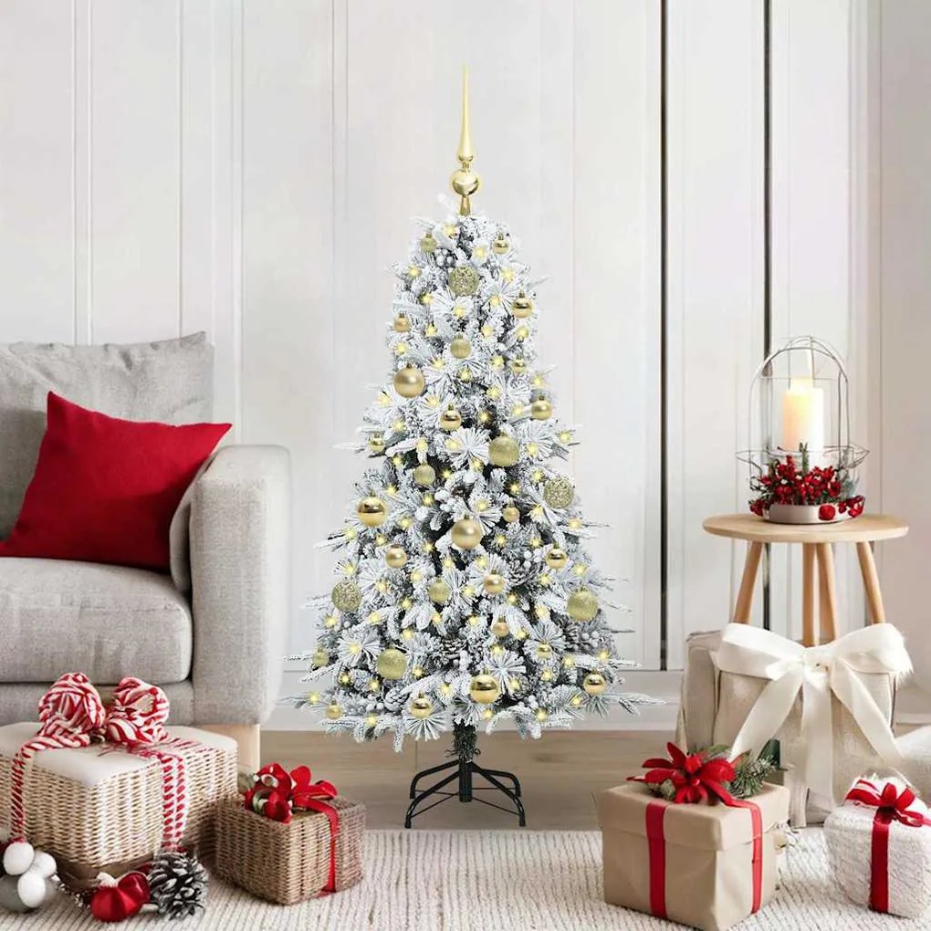 Umělý Skládací Vánoční Strom s stojanem Bílá 120 cm PE a PVC 3397462