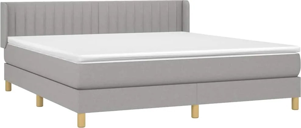 Box spring postel s matrací světle šedá 180 x 200 cm textil 3130449