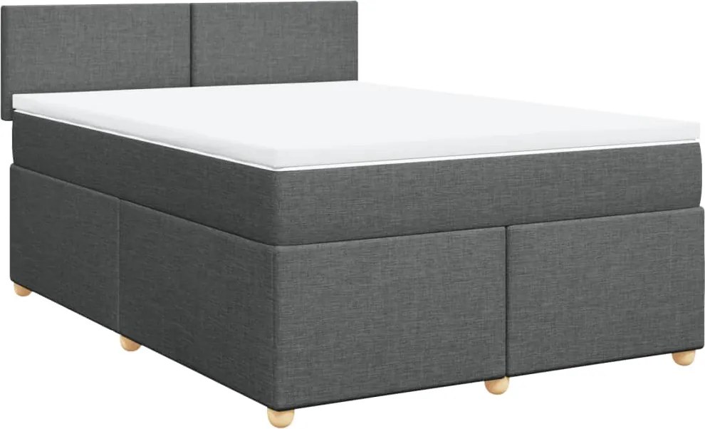 Box spring postel s matrací tmavě šedá 140x200 cm textil 3286697
