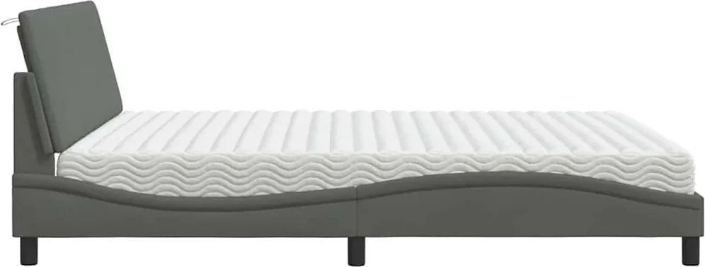 Postel s matrací Hanko tmavě šedá 180 x 200 cm textil 3310546
