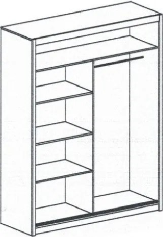 Casarredo - Komfort nábytek Šatní skříň SANDINO/VISTA 180 bílá