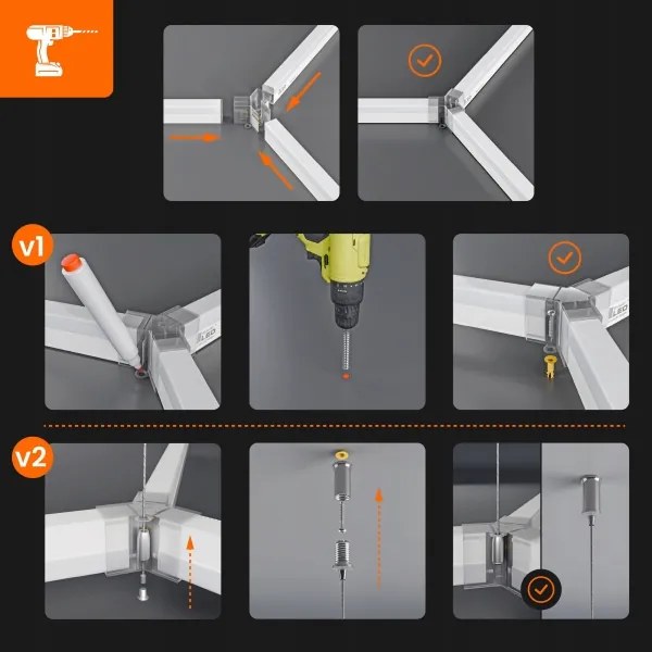 LED Stropní svítidlo LED/384W/85-265V 6500K 484x243 cm CRI 90 IP54 bílá