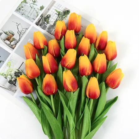 Bytová dekorace - kytice umělých tulipánů Balení: 5 ks, Barvy: K18 ORANŽOVÁ