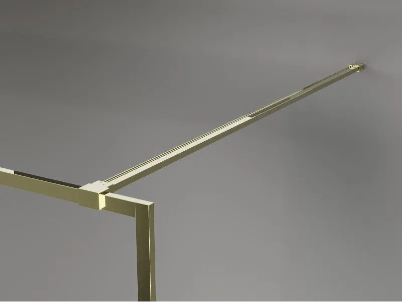 Mexen, Mexen Kioto-XF sprchová stěna s rámem 50 x 202 cm, grafit 10 mm, zlatá - 800-050-104-50-40-X