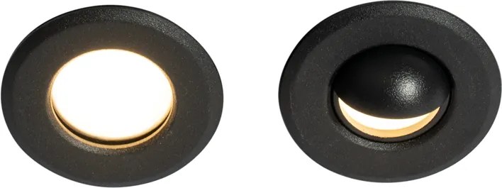 Sada 5 moderních zapuštěných bodových svítidel černá vč. LED IP67 - Linsey
