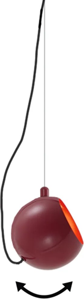 Designová závěsná lampa červená pro 1-fázový kolejnicový systém - Slimline Sara