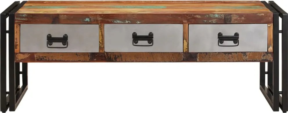 Konferenční stolek se 3 zásuvkami recyklované dřevo 100x50x35cm 244941