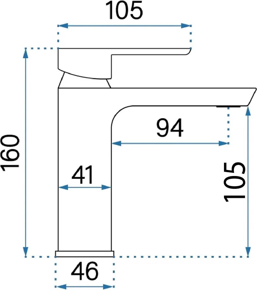 Rea Argus, umyvadlová baterie h-160, grafitová, REA-B8744