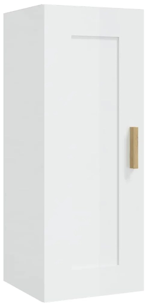 812471 vidaXL Nástěnná skříňka lesklá bílá 35 x 34 x 90 cm kompozitní dřevo