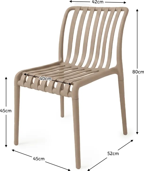 Zahradní set TREGO ISLAND - 4 židle a kulatý stůl ø 90 cm, béžová
