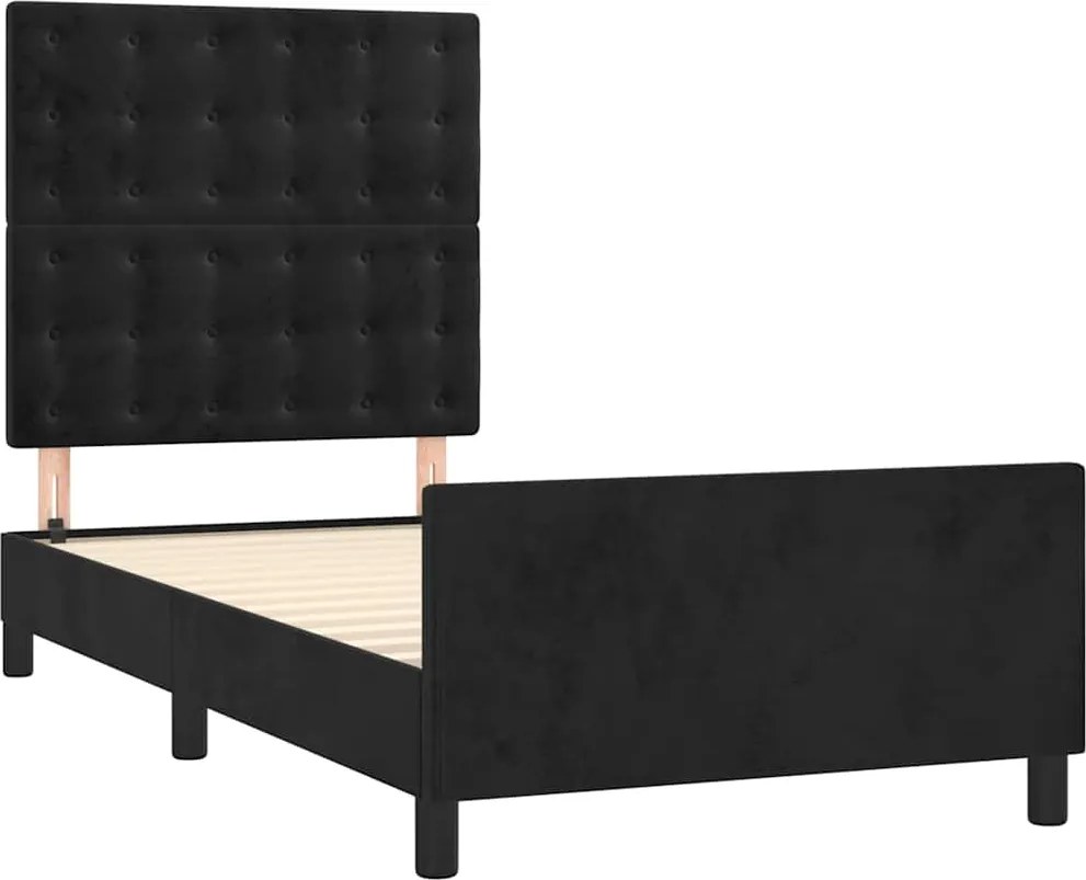 Rám postele s čelem černý 90x200 cm samet 3125979
