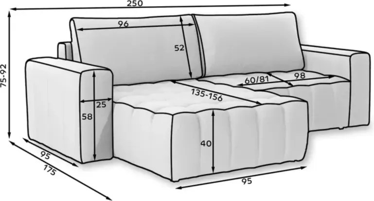 Rohová sedací souprava BONNY, tm. modrá (monolith 77)