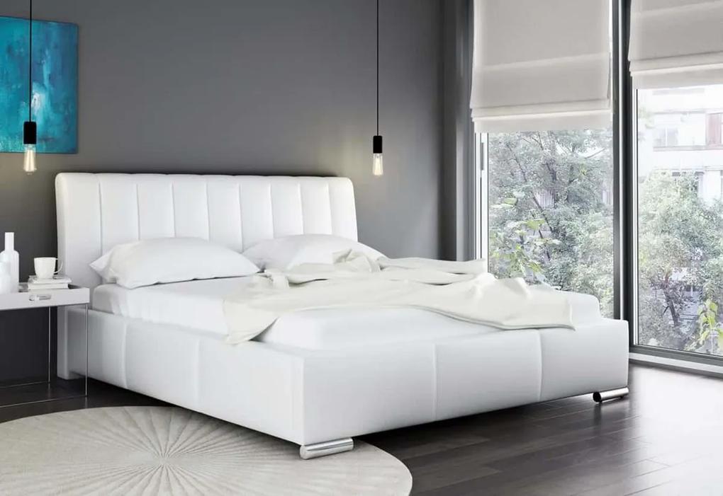 Čalouněná postel LANA + matrace DE LUX, 200x200, madryt 128