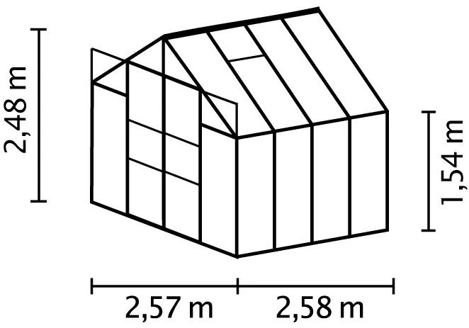 Skleník VITAVIA URANUS 6700 čiré sklo 3 mm stříbrný