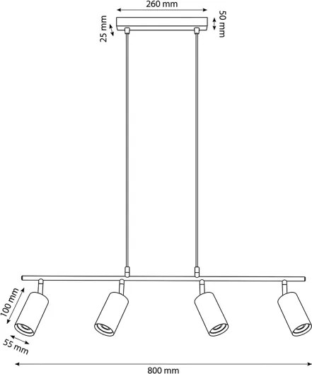 BRILAGI - Lustr na lanku SELE 4xGU10/30W/230V bílá