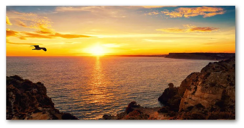 Wallmuralia Fotoobraz na skle Západ slunce moře 100x50 cm