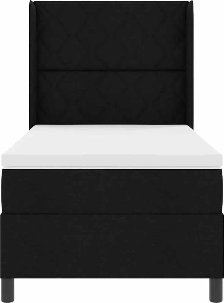 Postel s boxspringem s polštářem Černý 200 x 100 cm textil 3341695