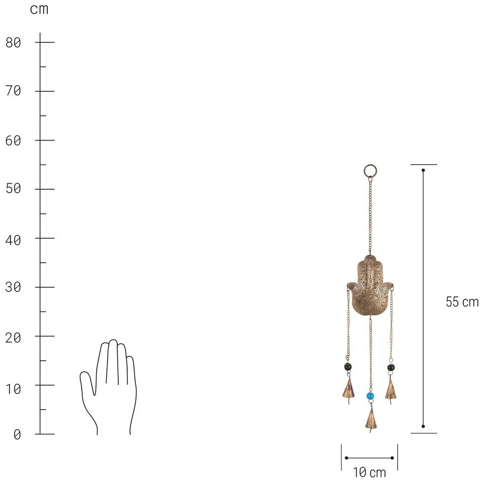 Butlers BALI Závěsná dekorace ruka Fatimy 55 cm
