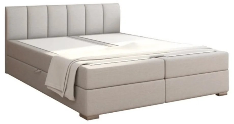 Boxpringová postel 160x200, světle šedá, RIANA KOMFORT