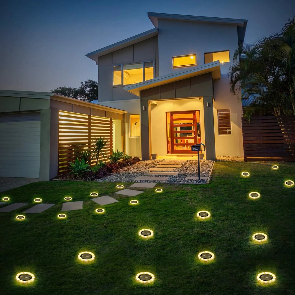 Bezdoteku LEDsolar venkovní světlo k zapíchnutí do země ABS 4 ks, 12 LED, bezdrátové, iPRO, 1W, teplá barva