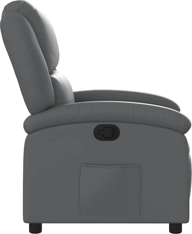 Polohovací křeslo šedé, umělá kůže 3205446