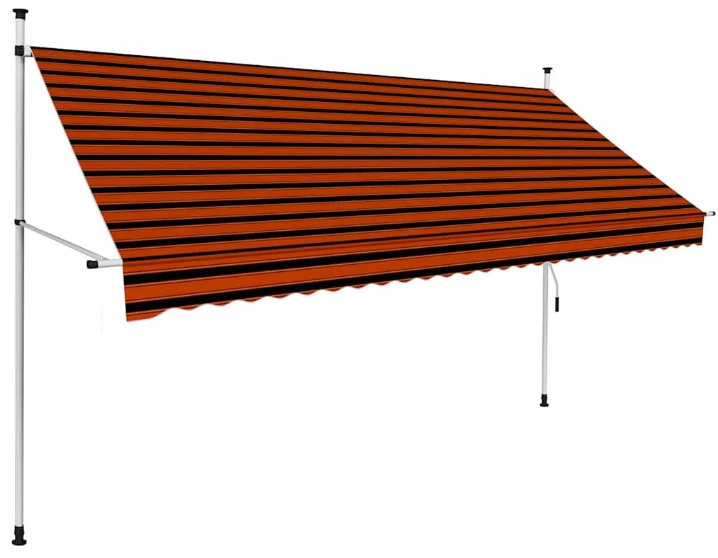 Ručně zatahovací markýza 300 cm oranžovo-hnědá 145838
