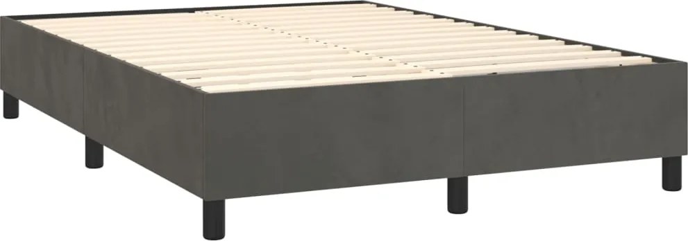 Box spring postel s matrací tmavě šedá 140x200 cm samet 3143146