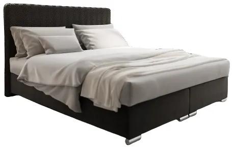 Manželská postel 180 cm Boxspring Penarth Comfort (černá) (s roštem, matrací a úl. prostorem). 1056291