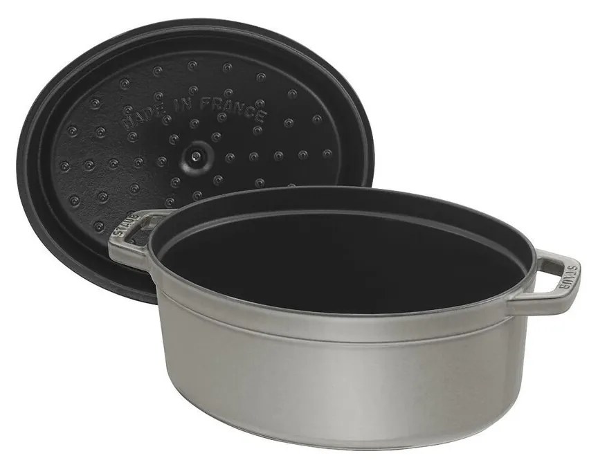 Staub Cocotte hrnec oválný 27 cm/3,2 l šedý, 1102718