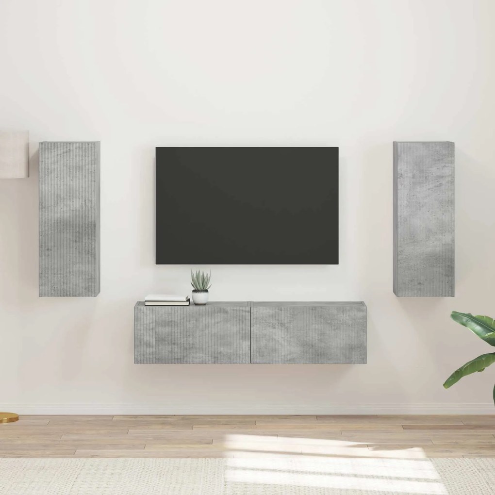 Sestava TV skříněk 2 ks Betonově šedá Kompozitní dřevo 3408973
