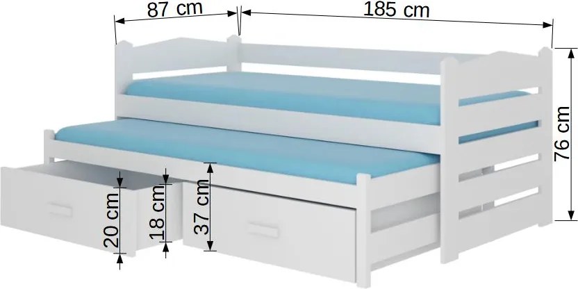 ADRK Furniture Postel dvojitá TIARRO 180x80 CH-Tia-W+ART-186-E1322