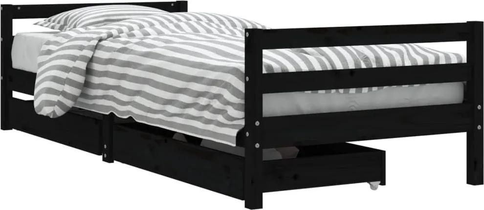 vidaXL Dětská postel se zásuvkami 80x200 cm masivní borové dřevo [834437] Barva: Bílá