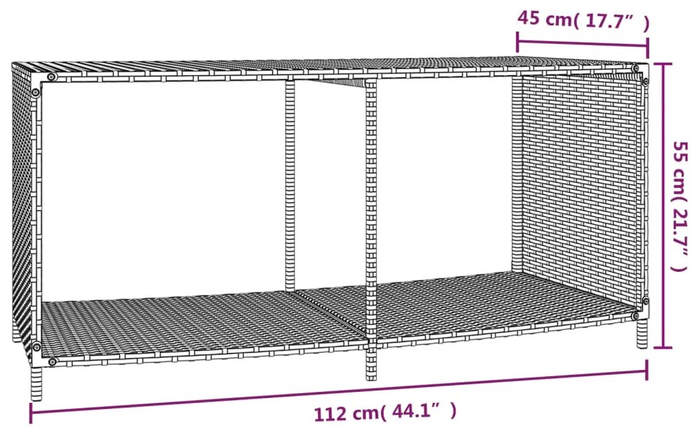 vidaXL Úložné regály 2 ks černé polyratan