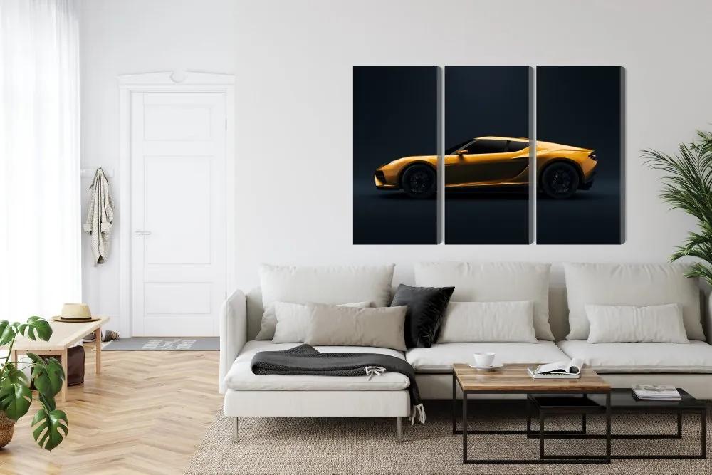 Vícedílný obraz Žluté 3D Sportovní Auto Nedostatek Nedostatek Plátno Canvas 180x120