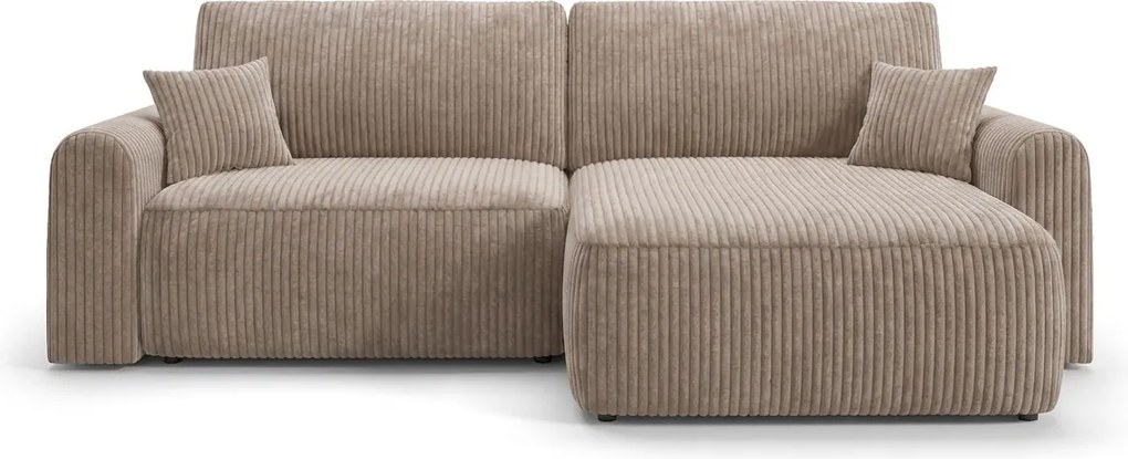 Rozkládací oboustranná sedací souprava do L NORDEN TILIA 250x140 cm, světle hnědá
