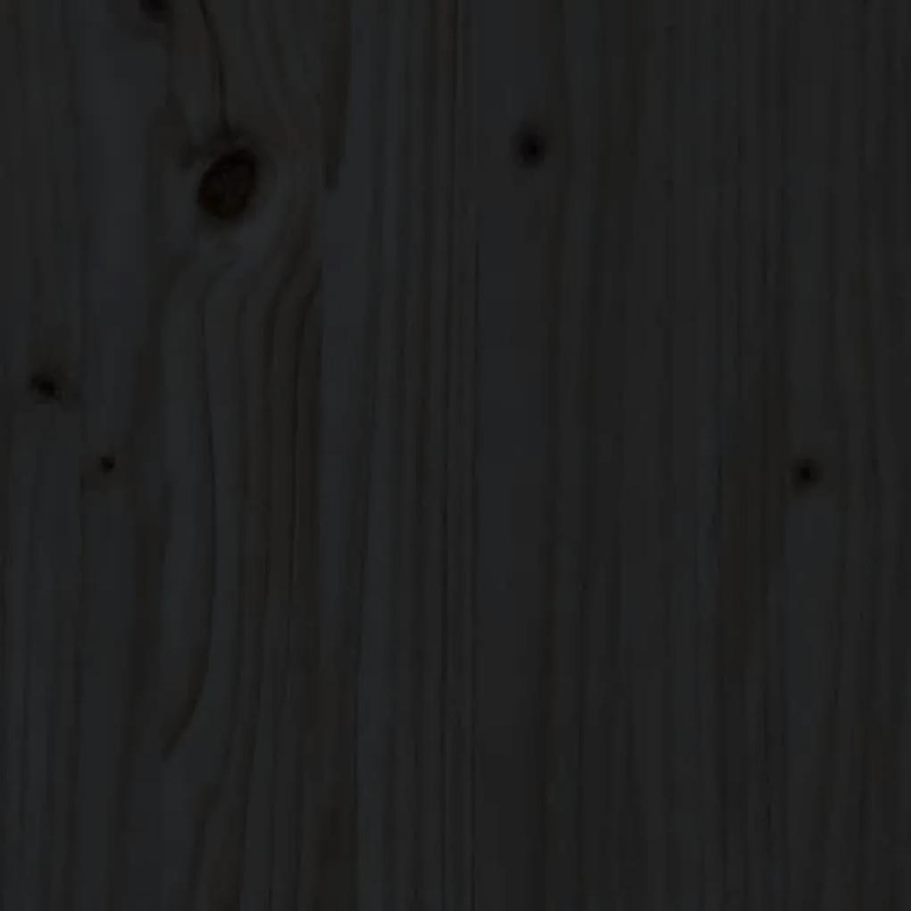 Truhlík s policí černý 111,5 x 54 x 81 cm masivní borové dřevo,  823791