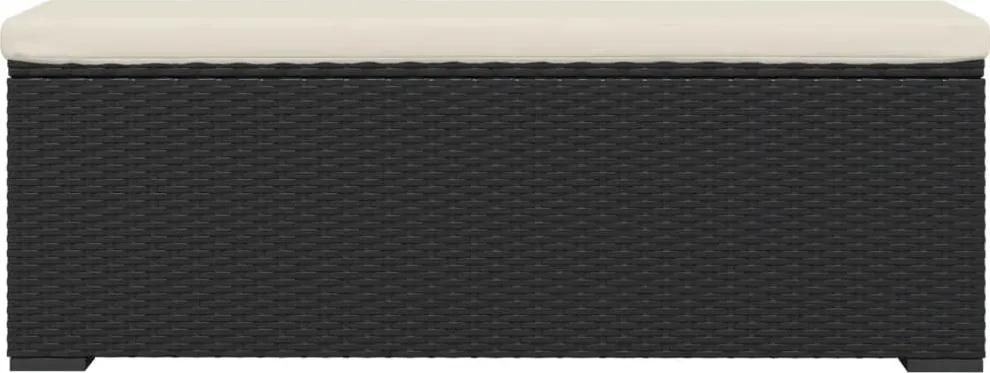 vidaXL Lavice s poduškou 110 x 30 x 40 cm polyratan [319396] Barva: Černá