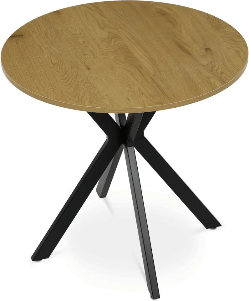 Kulatý jídelní stůl 80x80cm HT-F4108 OAK, mdf, divoký dub