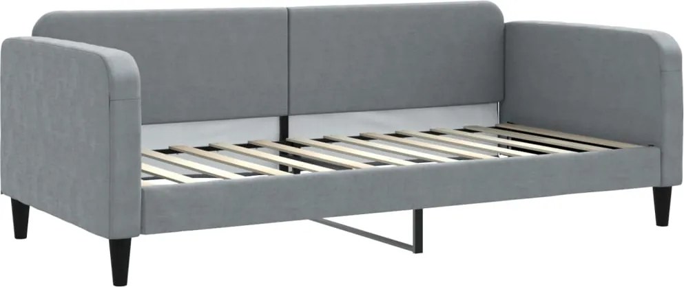 Válenda s přistýlkou a matracemi světle šedá 90 x 200 cm textil 3196834