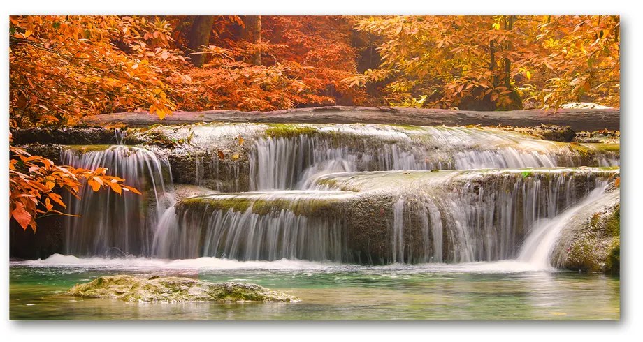 Wallmuralia Foto obraz akrylový Vodopád podzim 140x70 cm