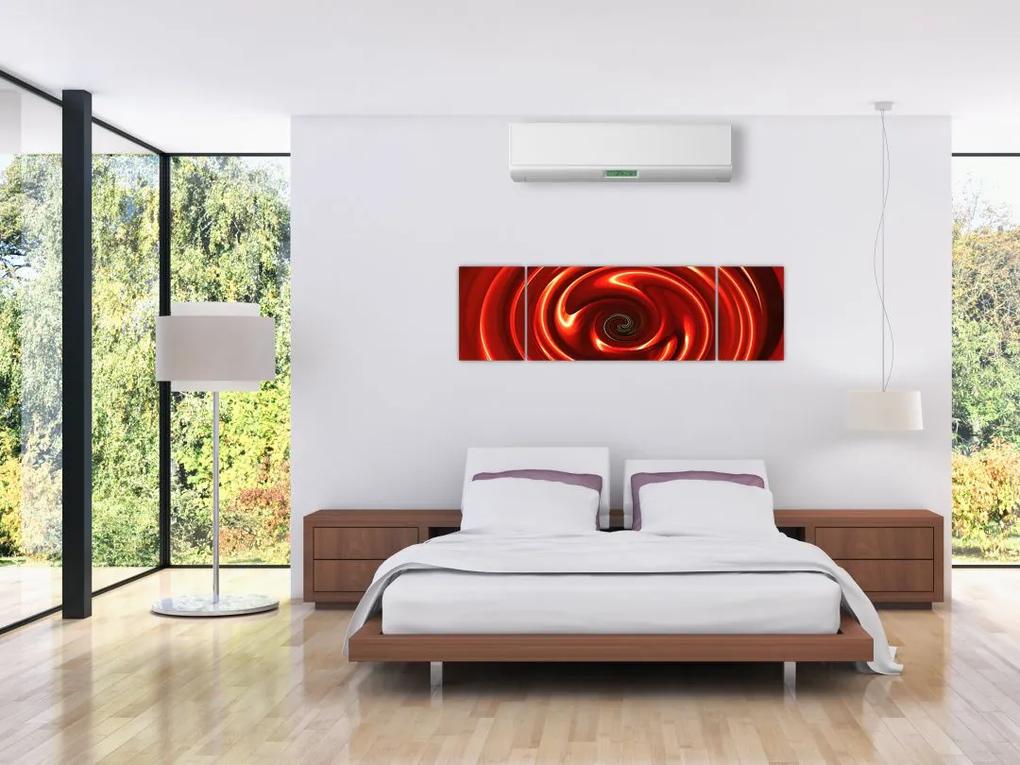 Abstraktní obraz - červená spirála (170x50 cm)