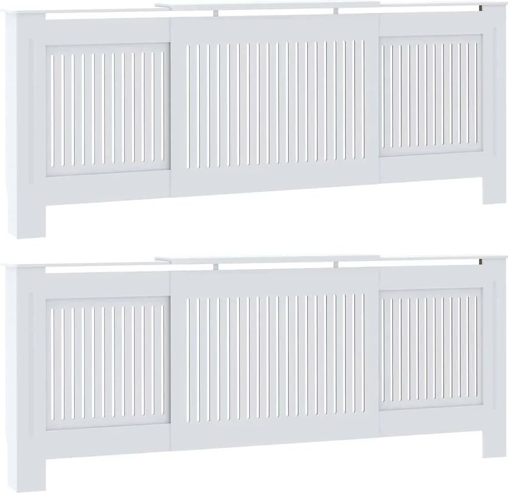 Kryt radiátoru 2 ks Bílá 205 x 20,5 x 81,5 cm Kompozitní dřevo 3403237