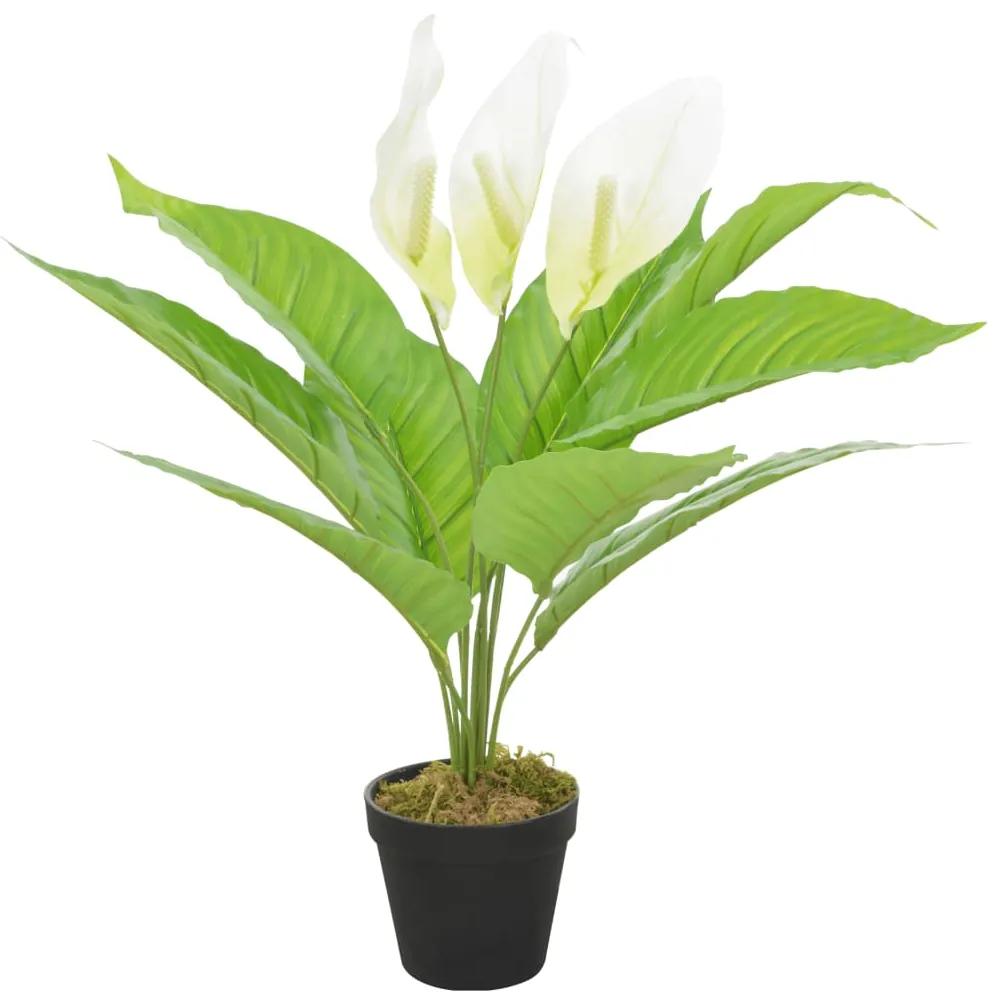 280159 vidaXL Umělá rostlina toulitka s květináčem bílá 55 cm