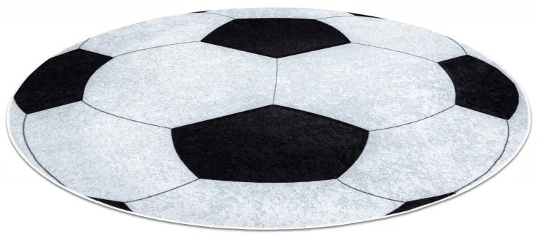 Dywany Łuszczów, Dětský kusový koberec Junior 51553.802 Football, 100x100 (průměr) kruh, vícebarevná, dětský pokoj