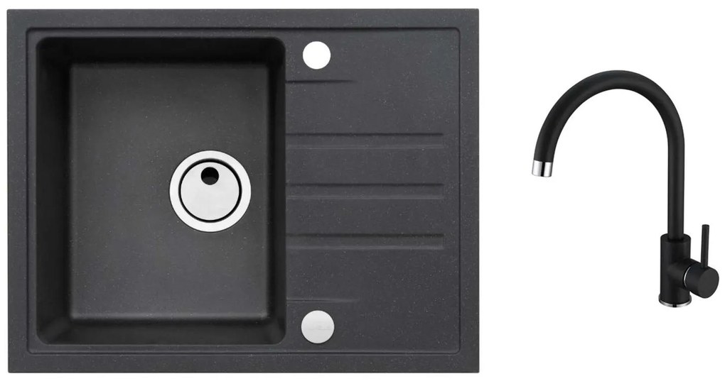 Alveus - Set dřezu Intermezzo 30 a baterie Kati, carbon SETA25846