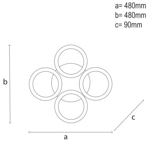 LED Stmívatelný přisazený lustr LED/55W/230V 3000-6500K + DO