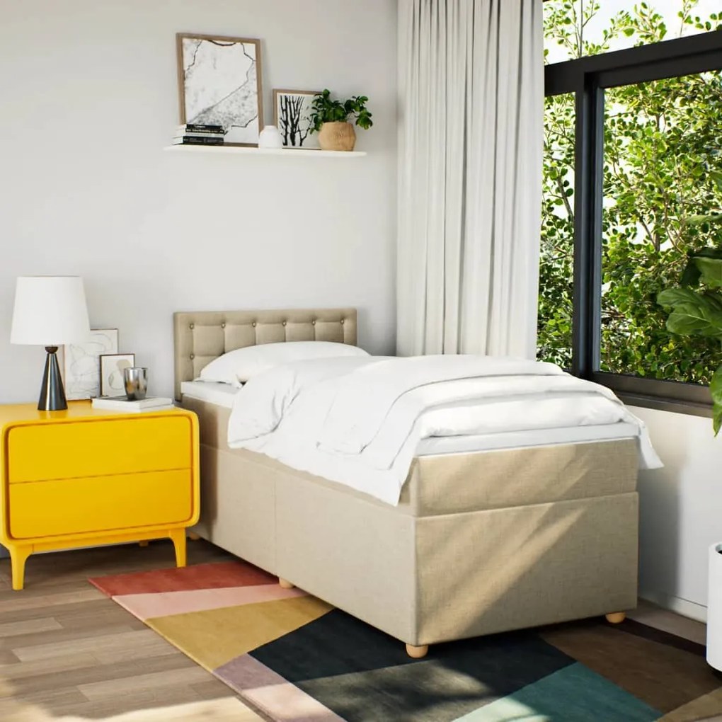 Box spring postel s matrací krémová 80 x 200 cm textil 3288826