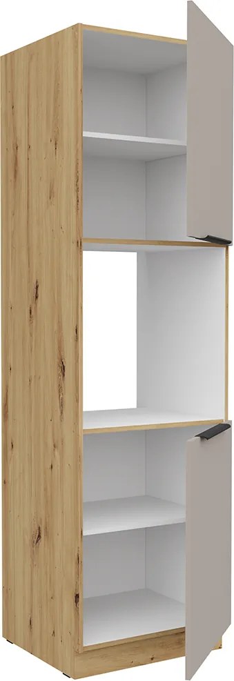 ARIA li | vysoká skříňka 60 DP-210 2F na vestavnou troubu | 60 cm | ANTI FINGERPRINT povrch | artisan/béžová